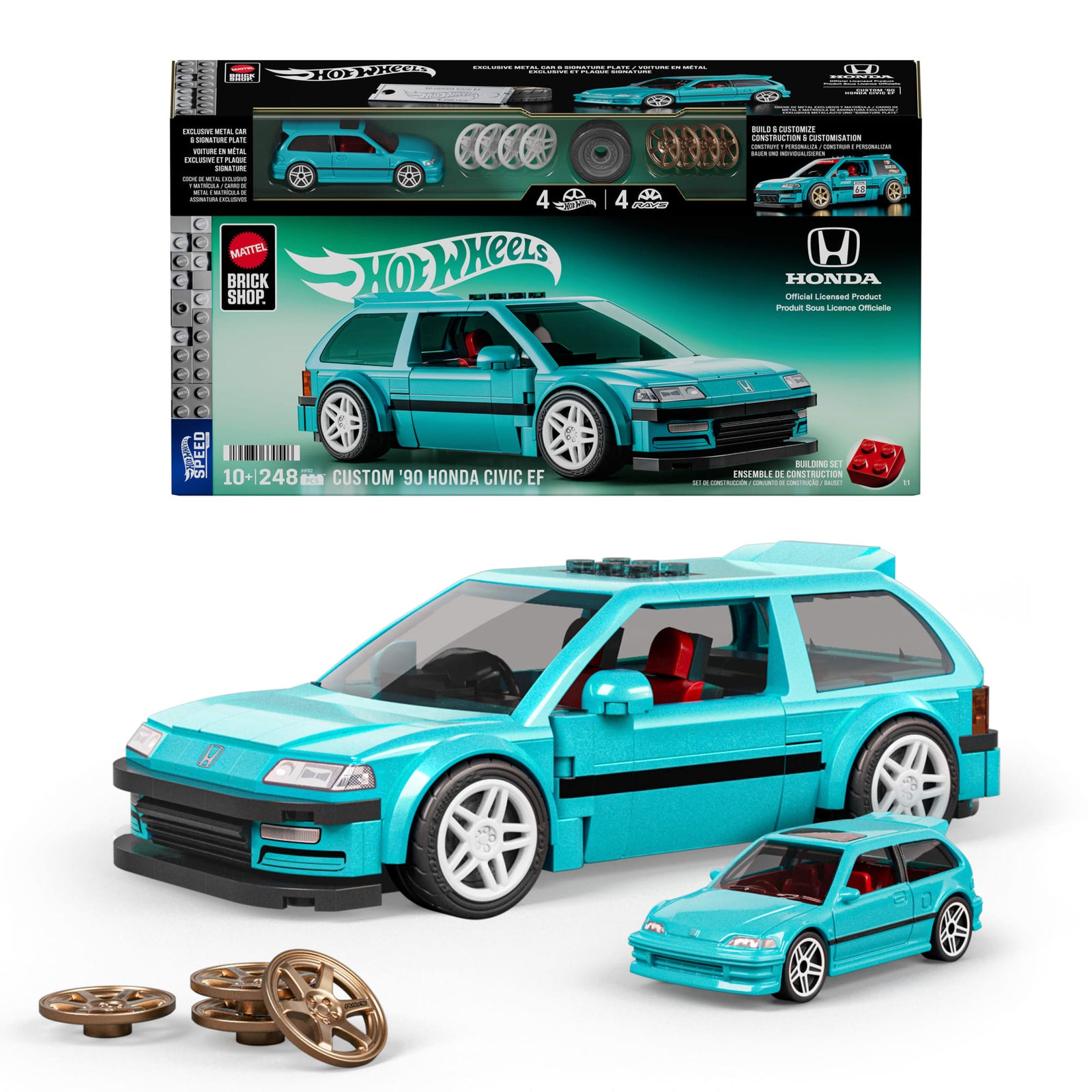 Mattel Brick Shop Hot Wheels Custom ’90 Honda Civic EF Building Toy Kit ...